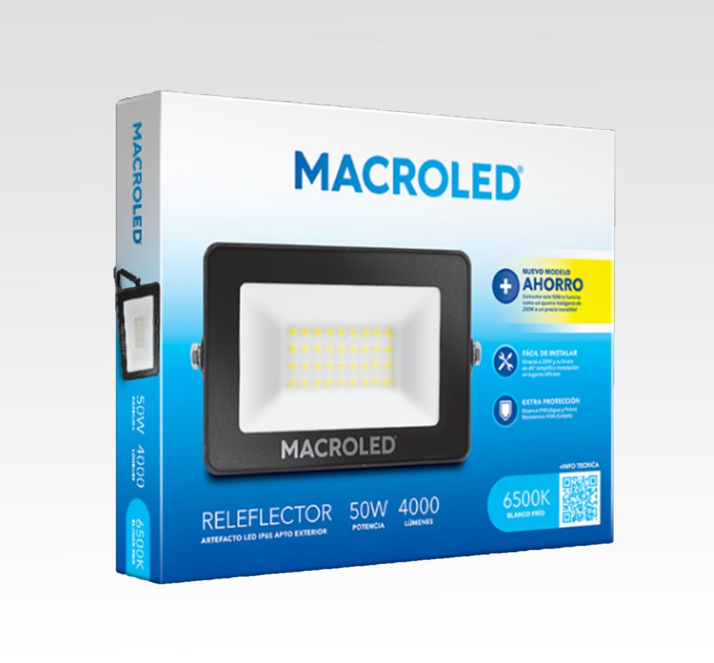 Reflector Led IP65 10-20-30-50W Marca Macroled - Ferrekasa